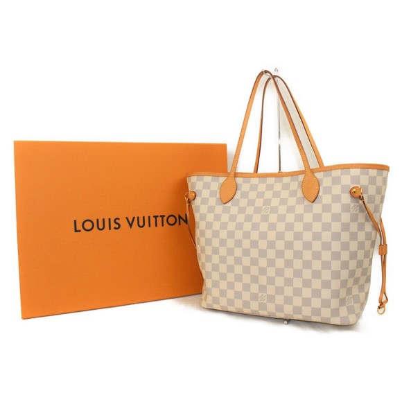 Louis Vuitton | Bags | Louis Vuitton Neverfull Mm Tote Bag Damier Azur ...